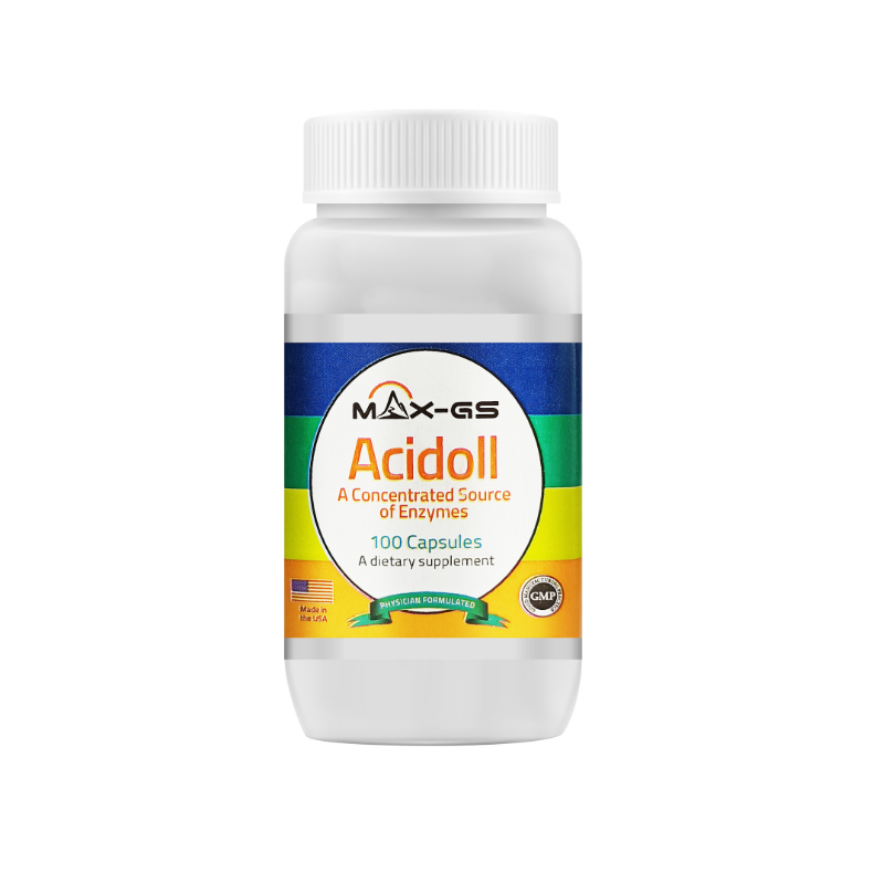 MAX-GS Acidoll 265mg 100 Caps 酸性胃蛋白酶 265毫克 100粒