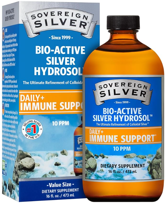 Sovereign Silver Hydrosol 10 ppm 16 Fl Oz, 473ml 银水醇 10ppm 473毫升
