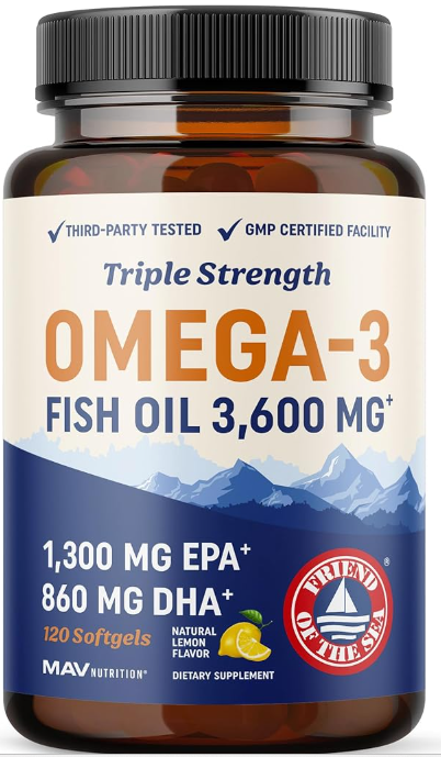 Triple Strength Omega-3 Fish Oil -1300mg EPA 860mg DHA 120 Cap 欧米伽3 鱼油